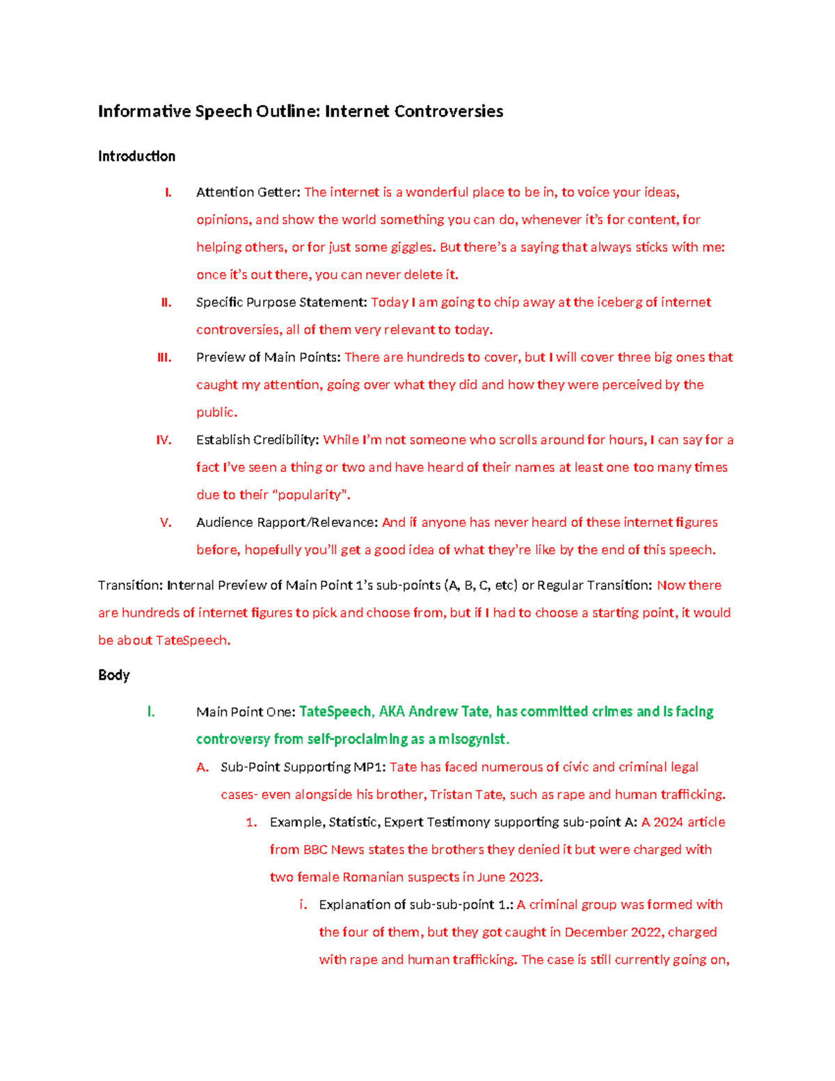Infomative Speech Manuscript (Internet Controversies) - Informative ...