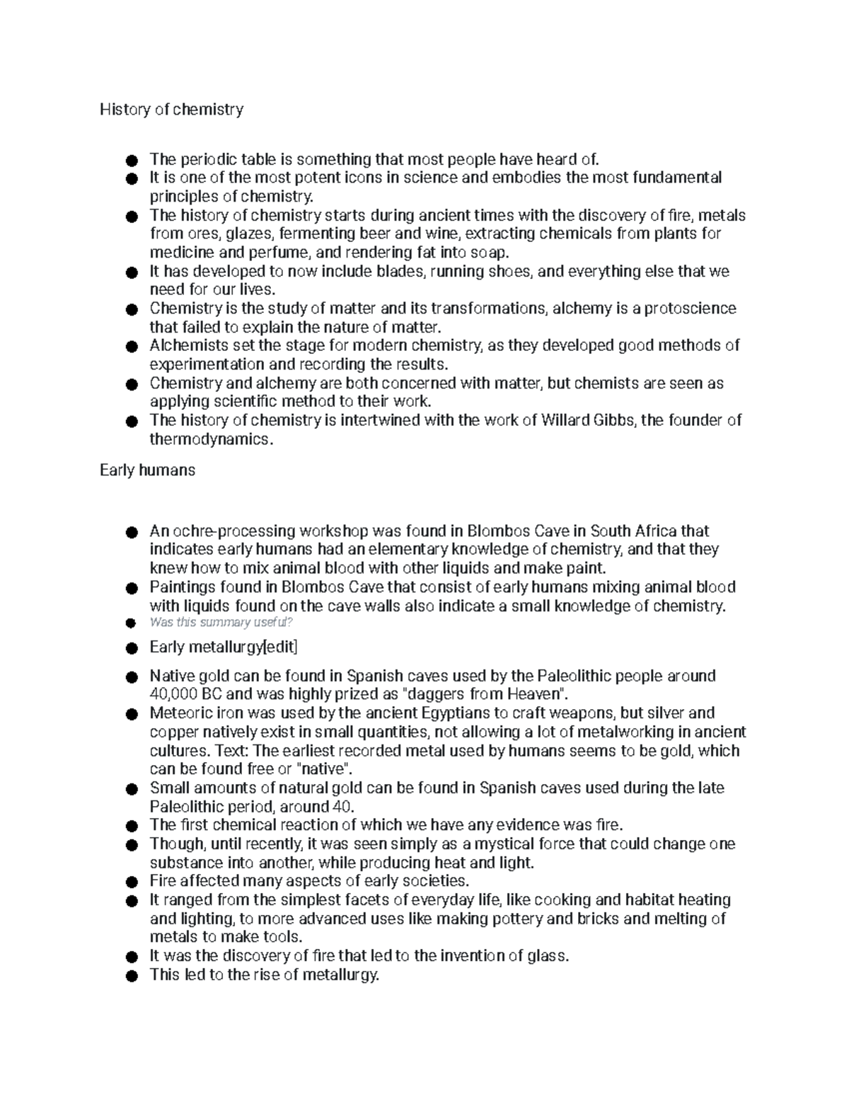 History of chemistry - lecture notes - History of chemistry The ...