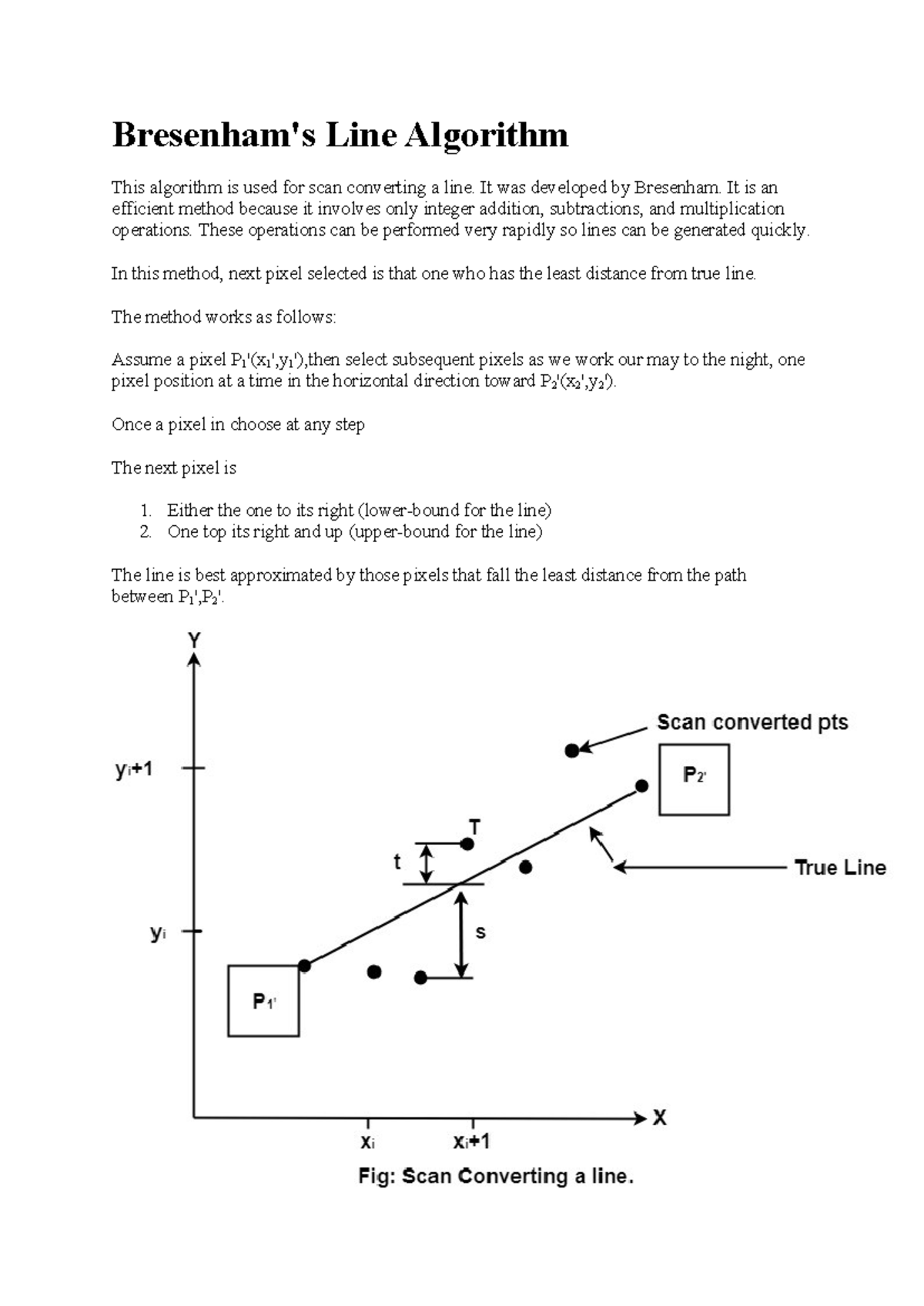 Bresenhams line drawing & Program - Bresenham's Line Algorithm This algorithm is used for scan ...