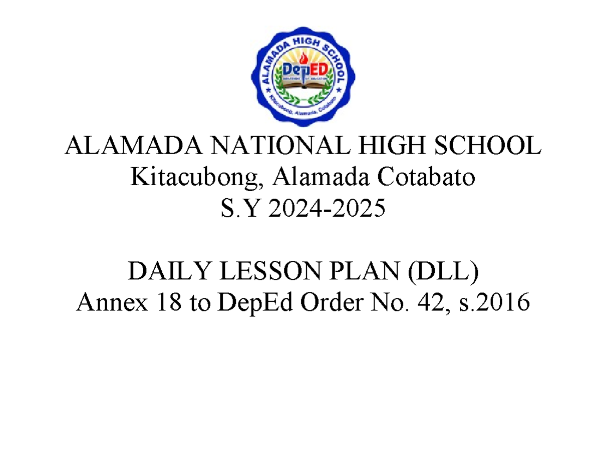 DLL Cookery 8 - DLL 8 - ALAMADA NATIONAL HIGH SCHOOL Kitacubong ...