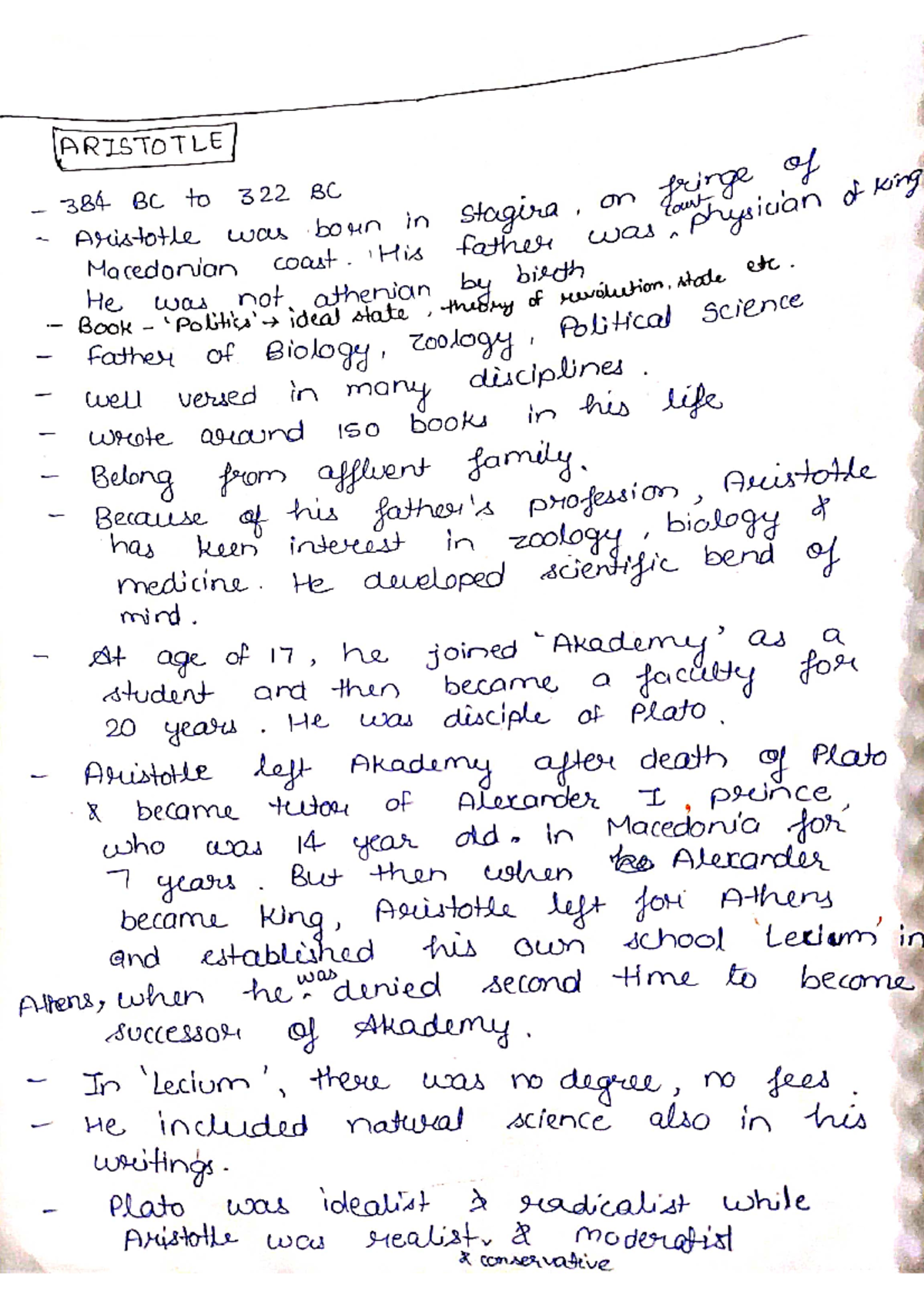 Aristotle notes - BA(P) political science - Studocu