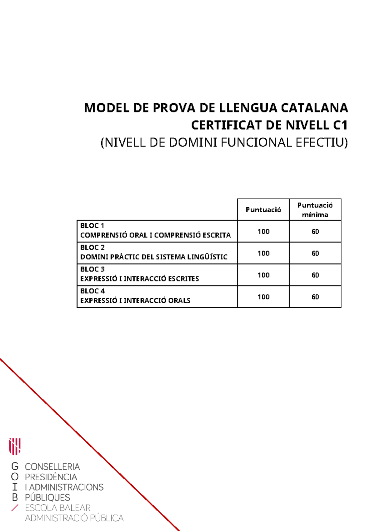 Model de prova C1 2023 - MODEL DE PROVA DE LLENGUA CATALANA CERTIFICAT ...