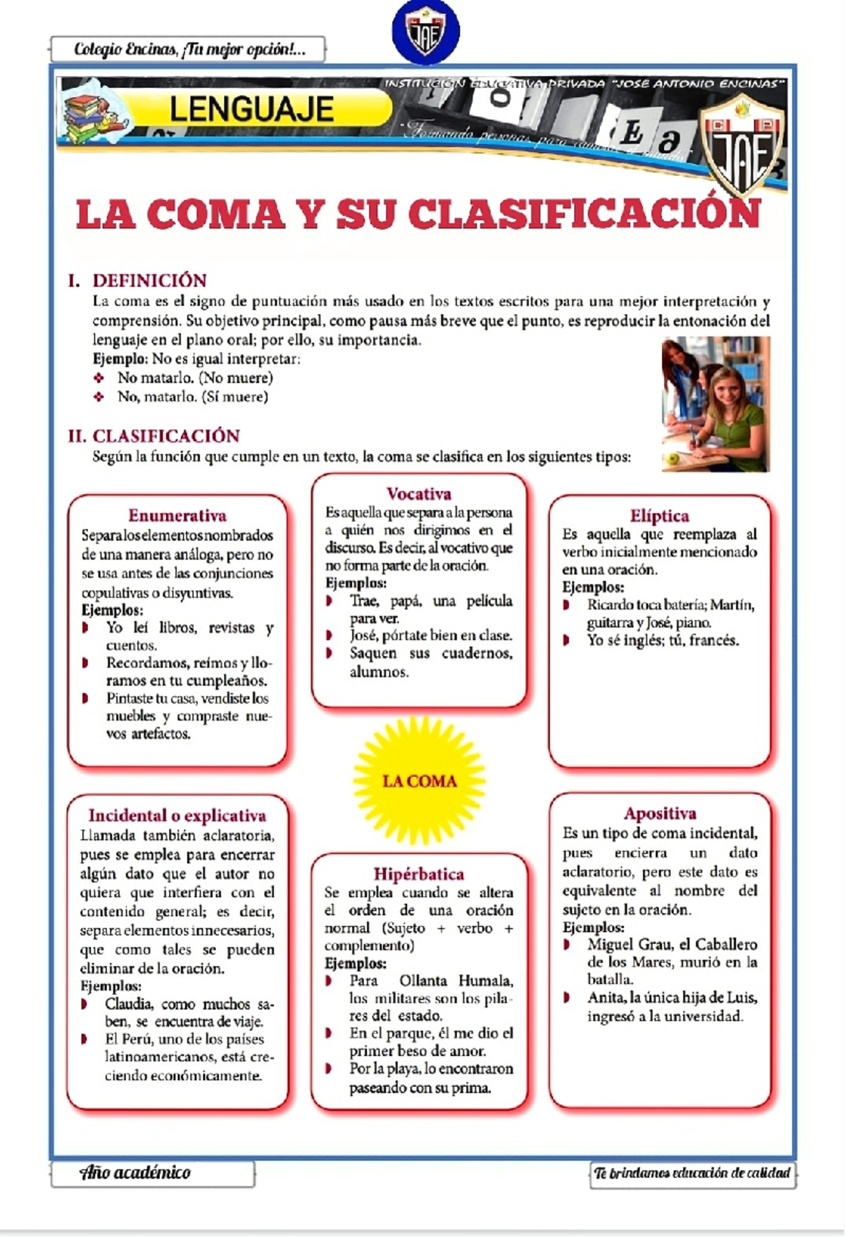 LA COMA Y SUS Clases - Colegio Encinas, mejor opción!... INSTITUCIÓN ...