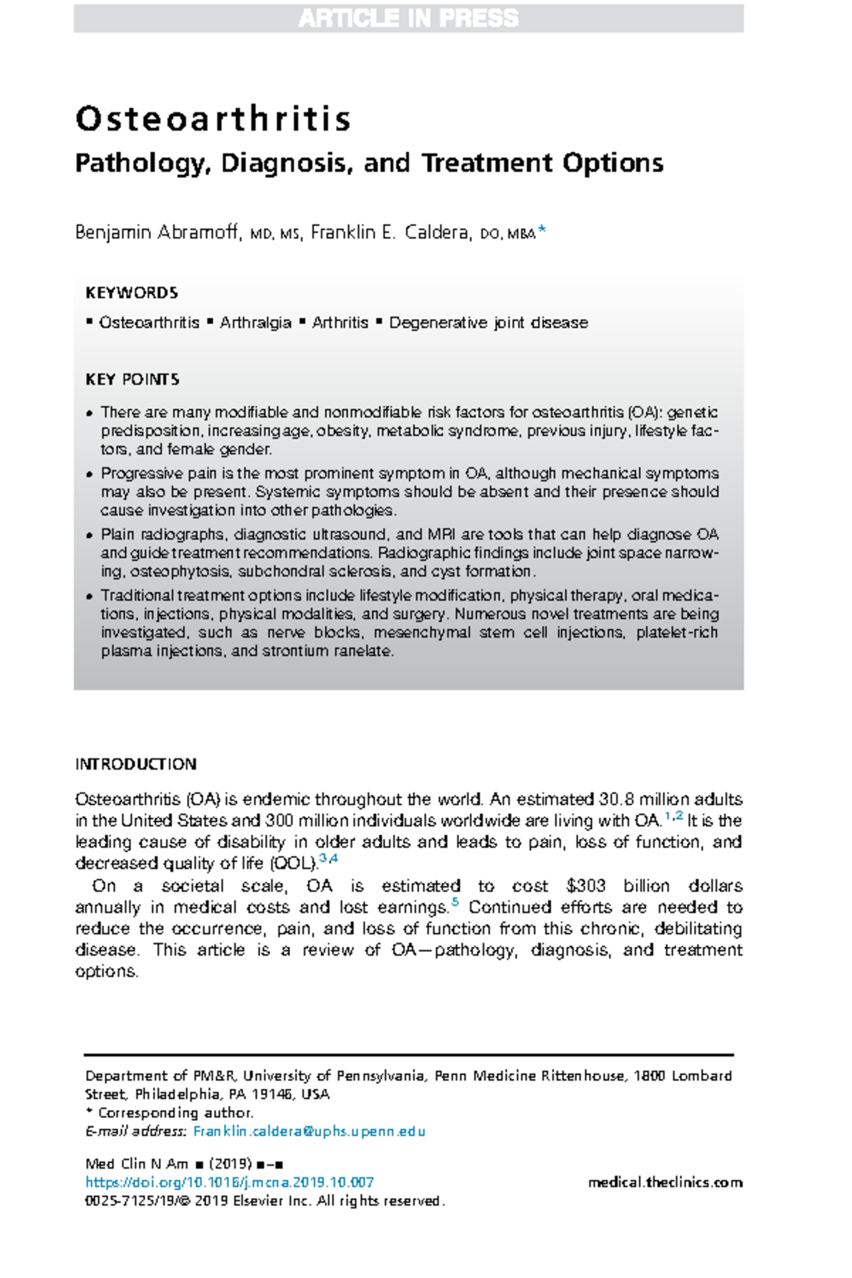 OA pathology diagnosis and treatment options - Osteoarthritis Pathology ...
