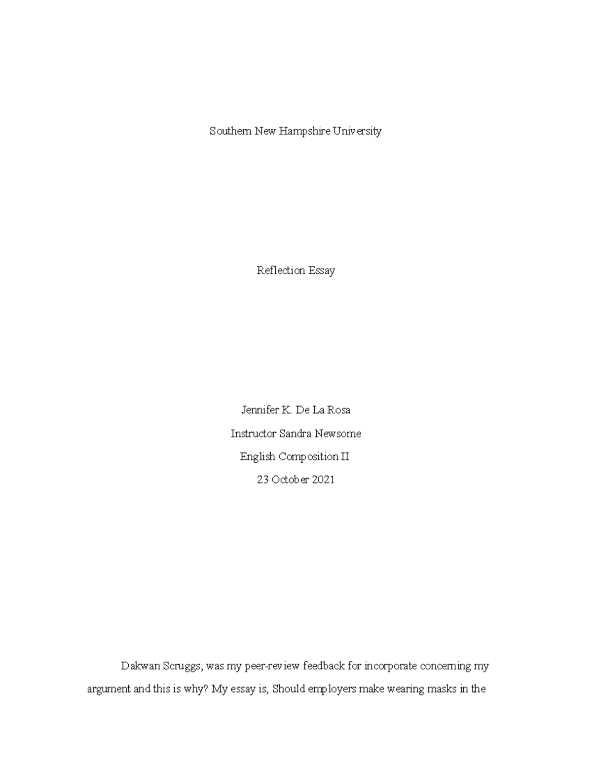 Reflection Essay mat 240 - MAT240 - SNHU - Studocu