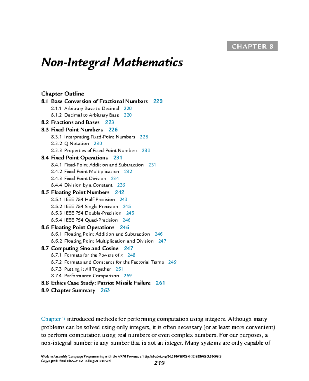 Modern Assembly Language Programming 52 Non Integral Mathematics Chapter 7 Introduced Methods