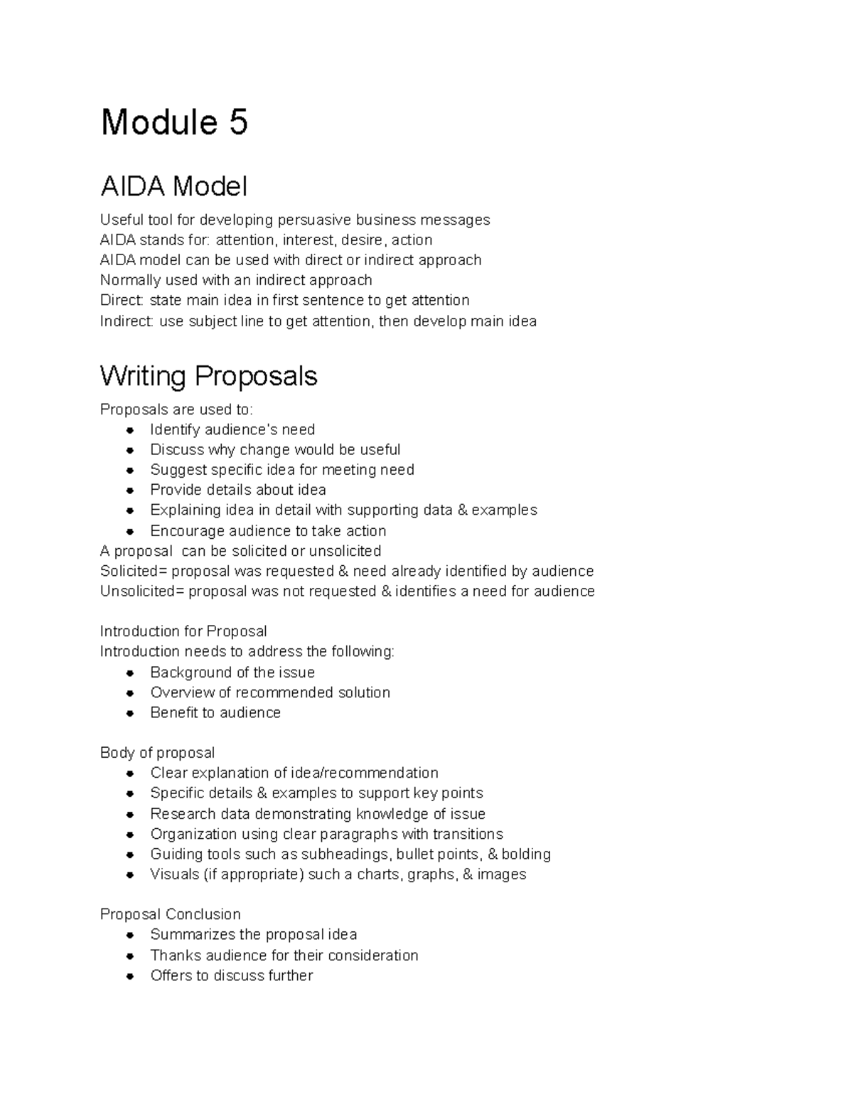 Module 5 - Module 5 AIDA Model Useful tool for developing persuasive ...