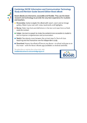 ICT - Spec - Can help students with task prep - INTERNATIONAL GCSE ...