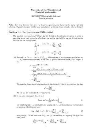 MATH2021 - Multivariable Calculus exam preparation - MATH2021 - Studocu