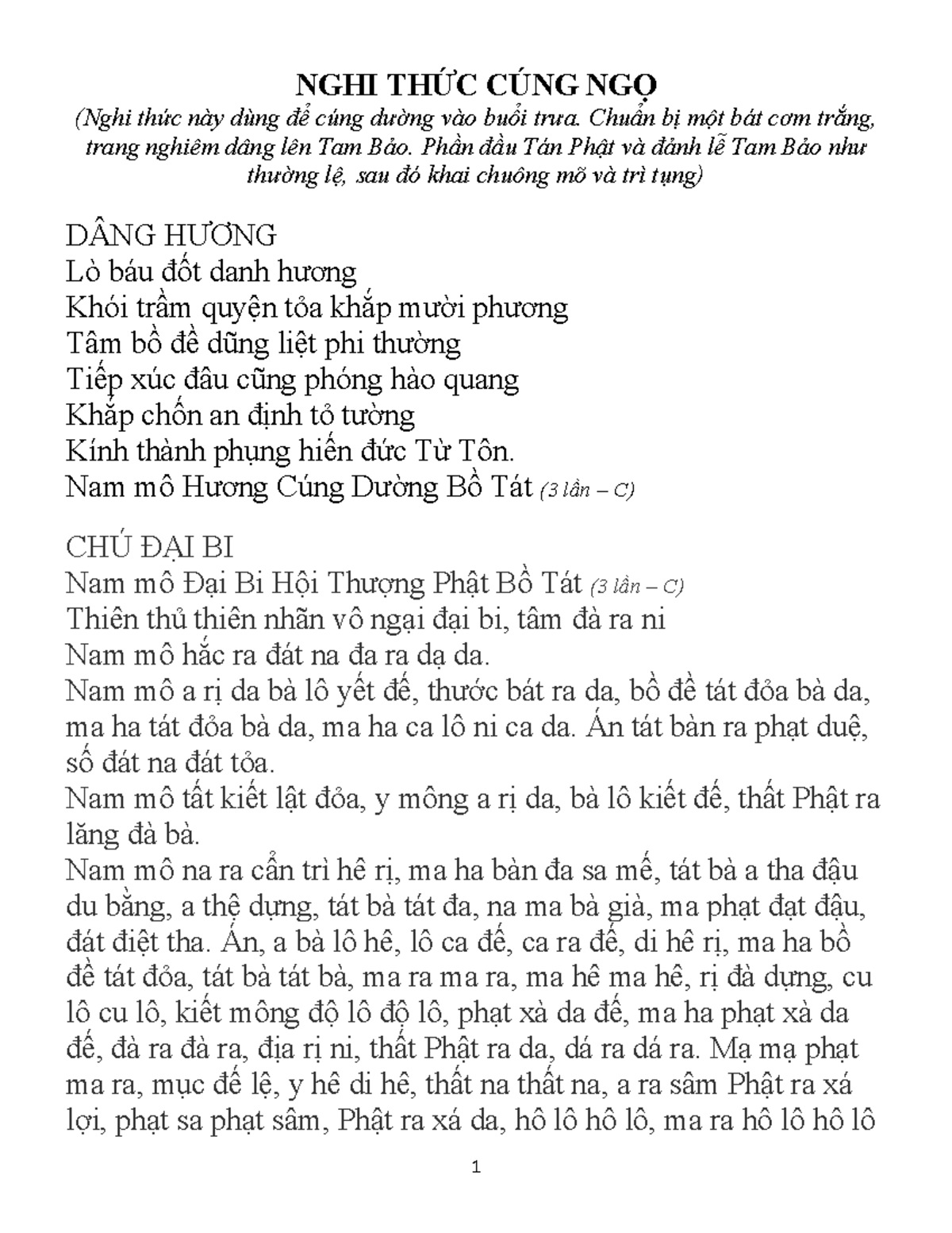 Nghi thuc cung ngo - Ssjsj - NGHI THỨC CÚNG NGỌ (Nghi thức này dùng để cúng dường vào buổi trưa ...