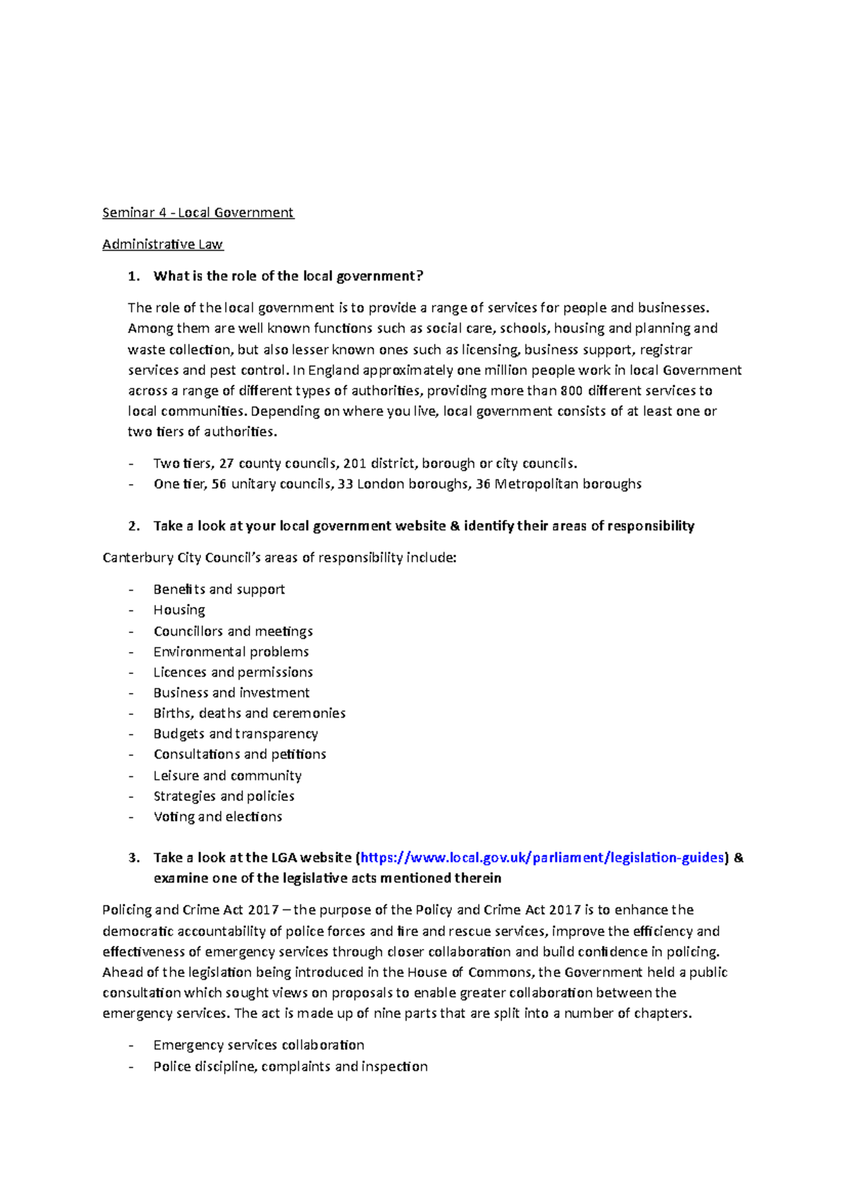 Seminar 4 - Local Government - Seminar 4 - Local Government ...