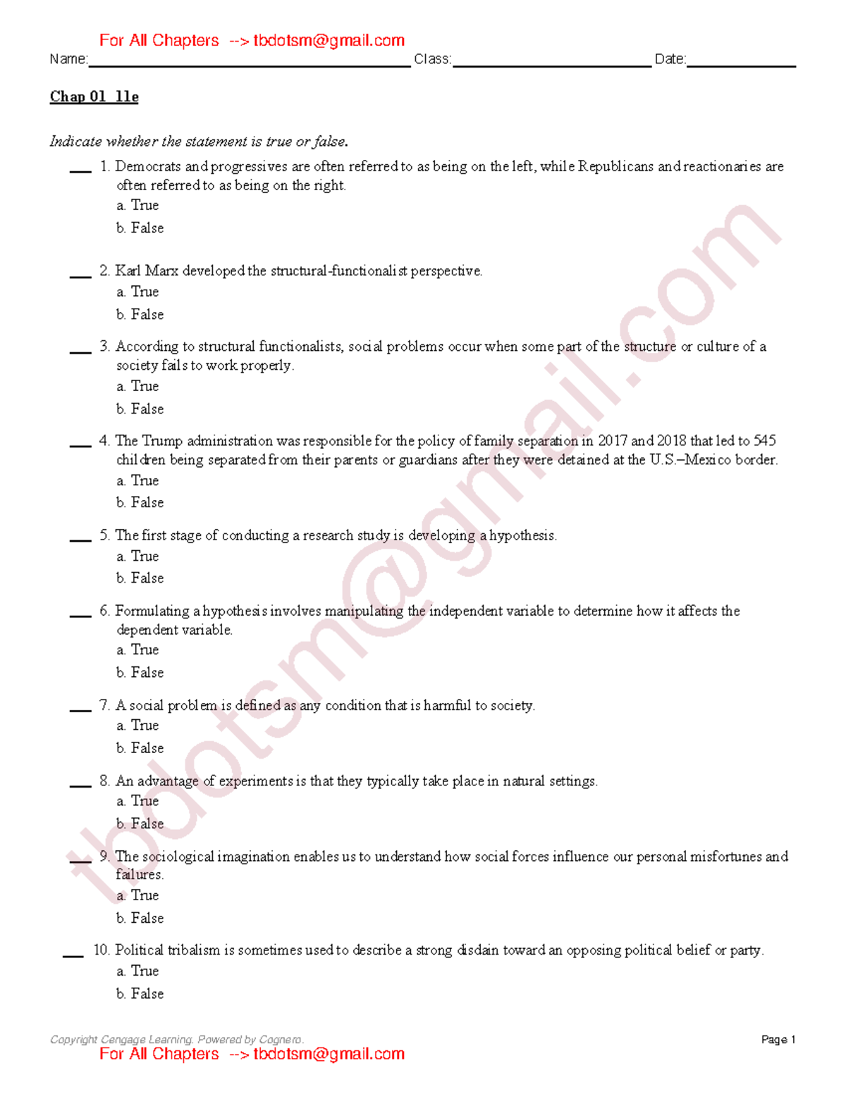 Test Bank and Solutions For Understanding Social Problems 11th Edition ...
