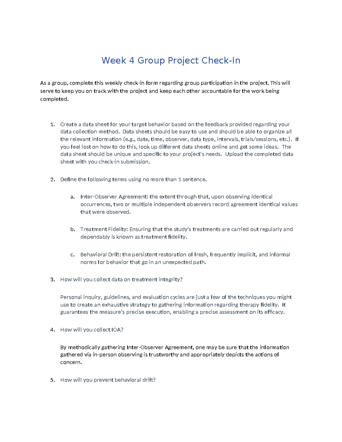 Week 4 Group Project Check-In - Data Collection - Week 4 Group Project ...