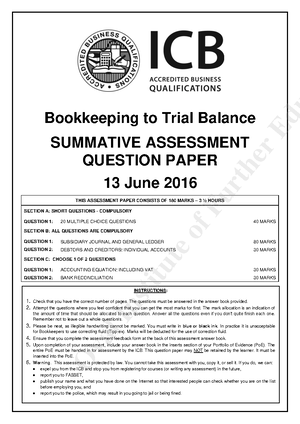 BKTB 202008 17 Finalexam QP - Bookkeeping to Trial Balance (BKTB) FINAL ...