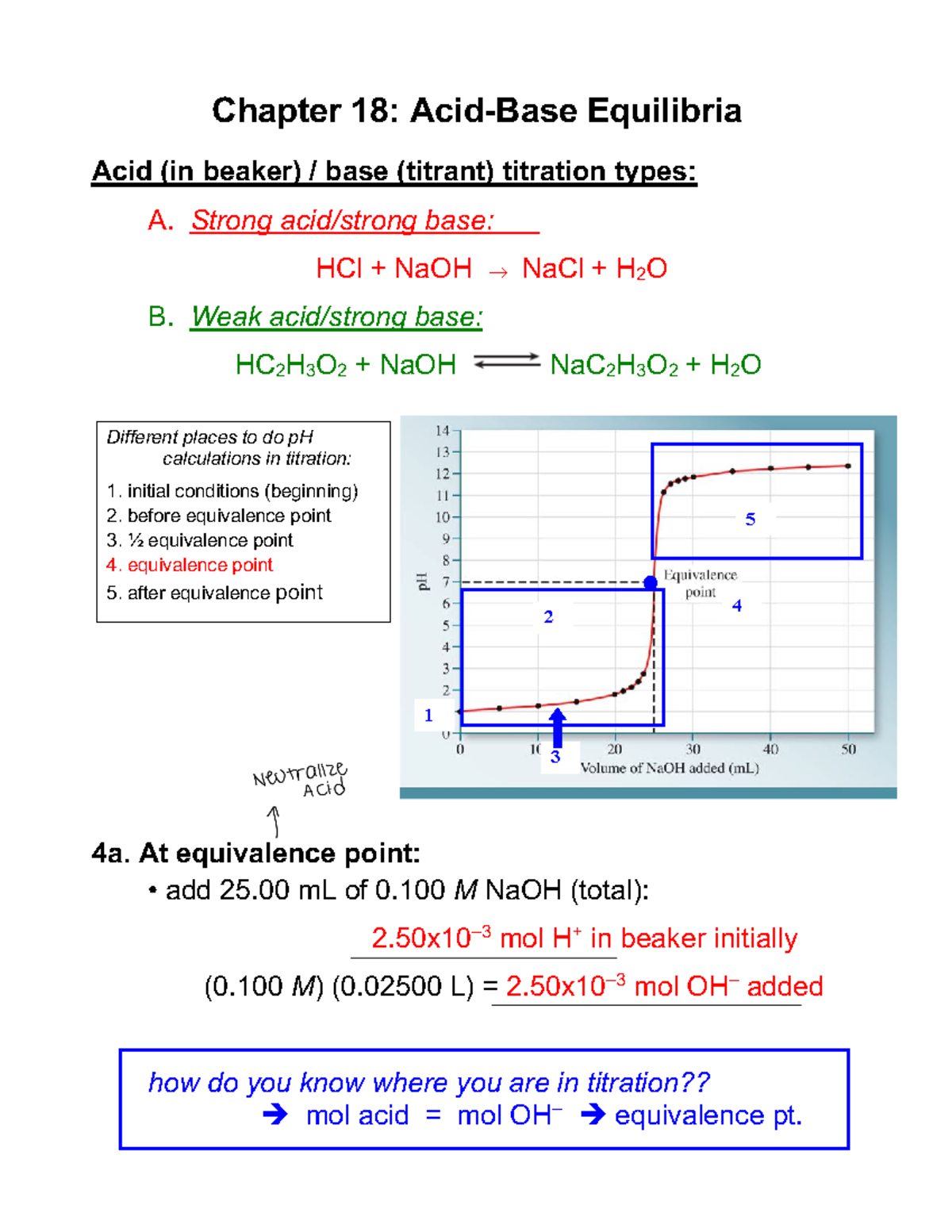 Chap 18 pt4 Acid-base titrations 4 Equiv pt - Chapter 18: Acid-Base ...