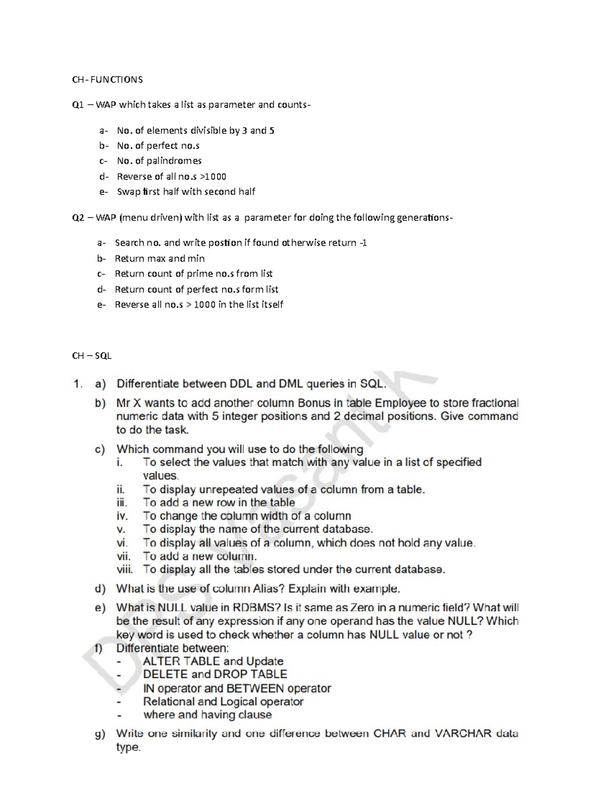 Computer Practical Questions Ch Functions Q1 Wap Which Takes A List As Parameter And Counts