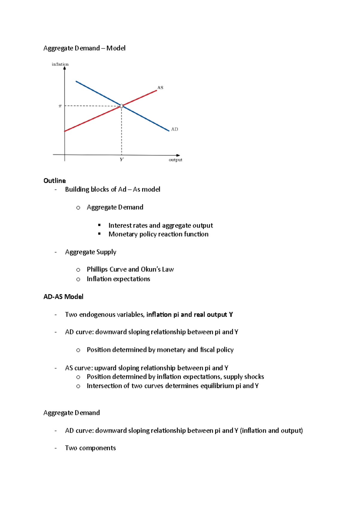 Week 6 Aggregate Demand - Aggregate Demand – Model Outline - Building ...