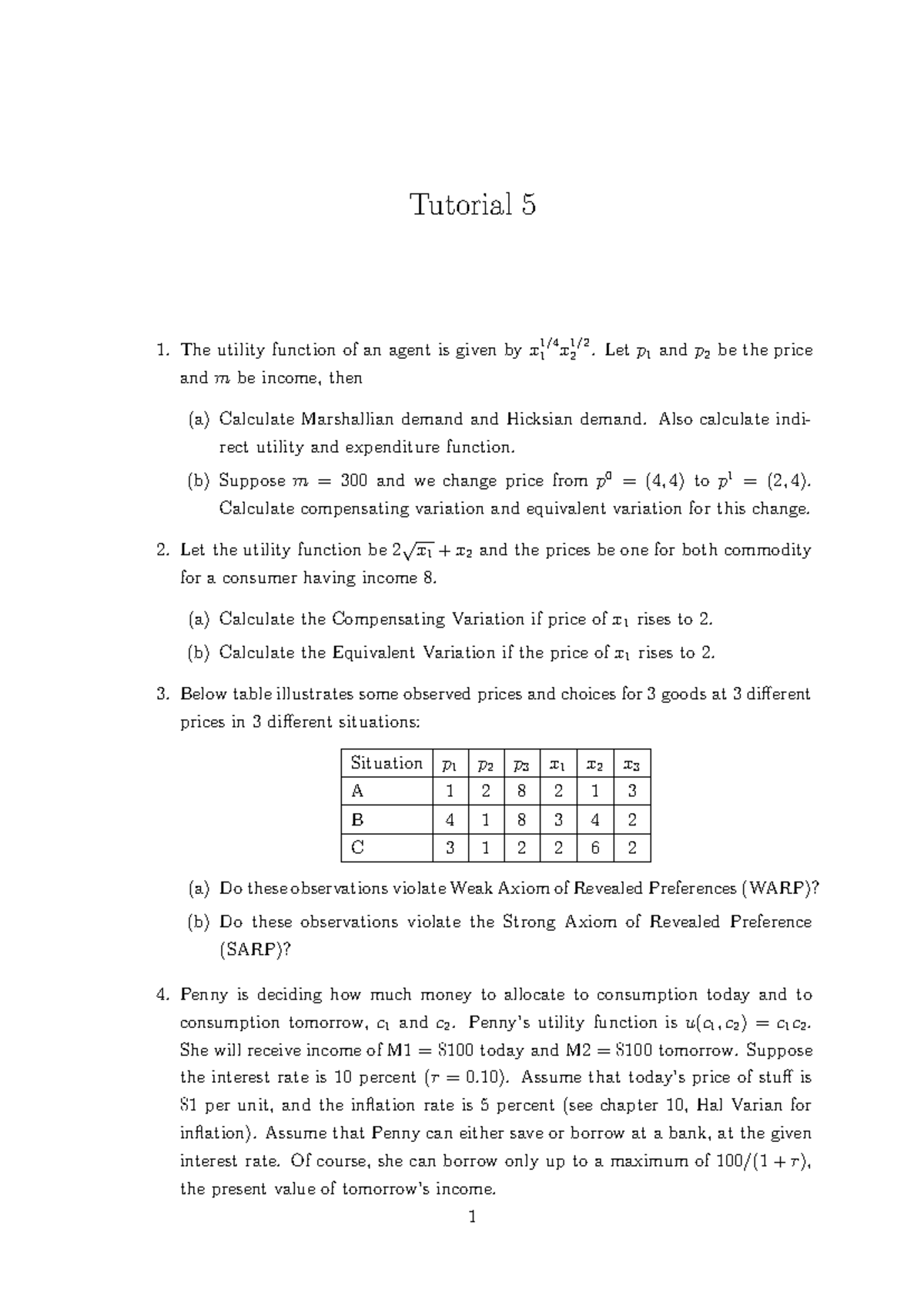 Tutorial 5 - sdsddsdsfsdfsdfcsdfcsdfcsdfcsdf - Tutorial 5 The utility function of an agent is ...