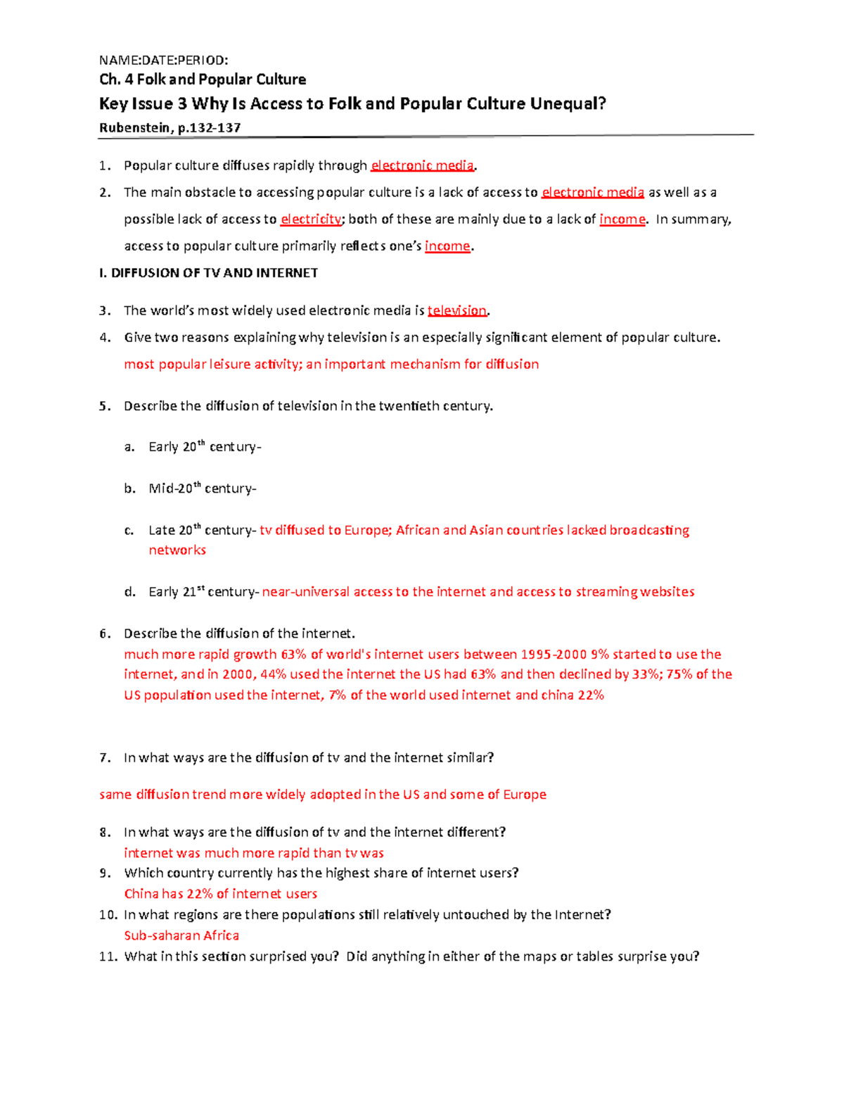 Chapter 4.3 AP Human Geography - NAME:DATE:PERIOD: Ch. 4 Folk and ...