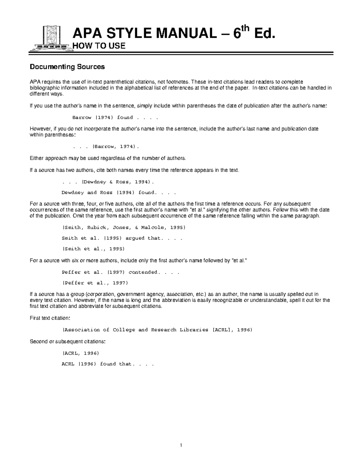 Apa-style-manual - chapter notes - APA STYLE MANUAL – 6 th Ed. HOW TO ...