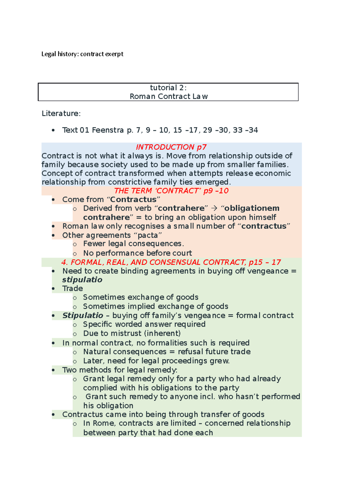 Legal history contract excerpt - Legal history: contract exerpt ...