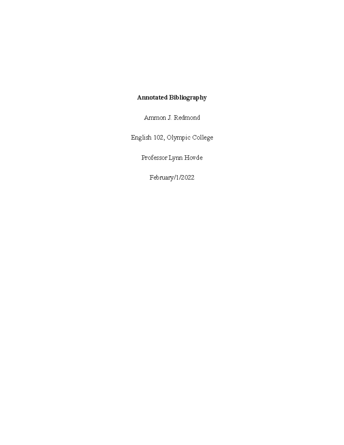Annotated Bibliography-Feedback-Redmond - Annotated Bibliography Ammon ...
