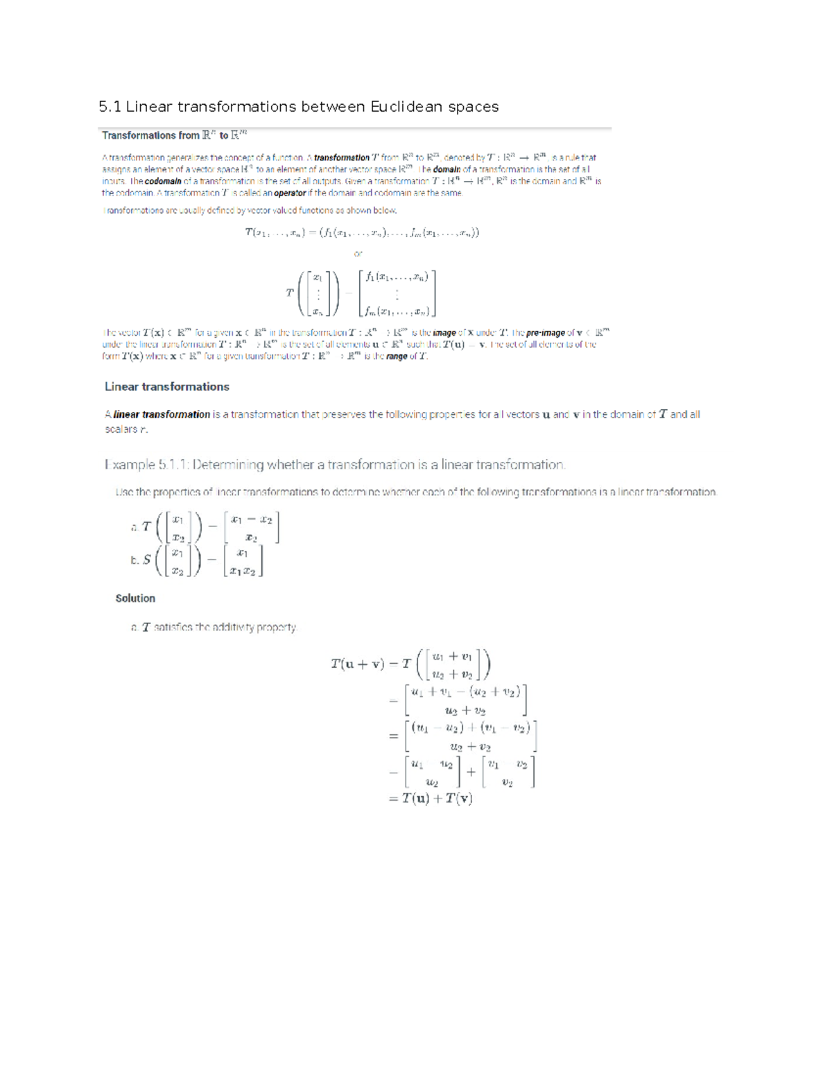 Noteswk 5 - MAT350 - 5 Linear transformations between Euclidean spaces ...