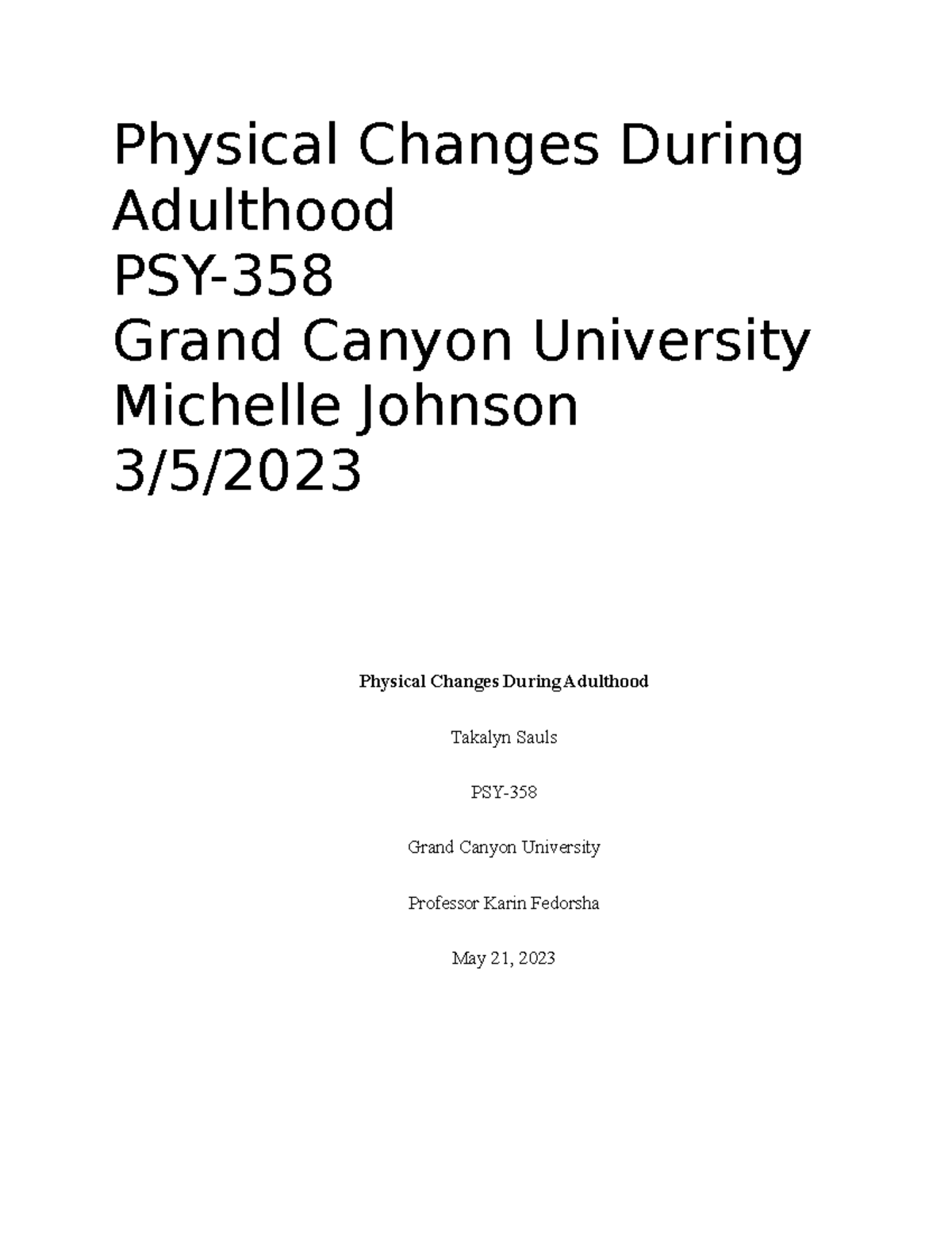 Physical Changes During Adulthood - Physical Changes During Adulthood ...