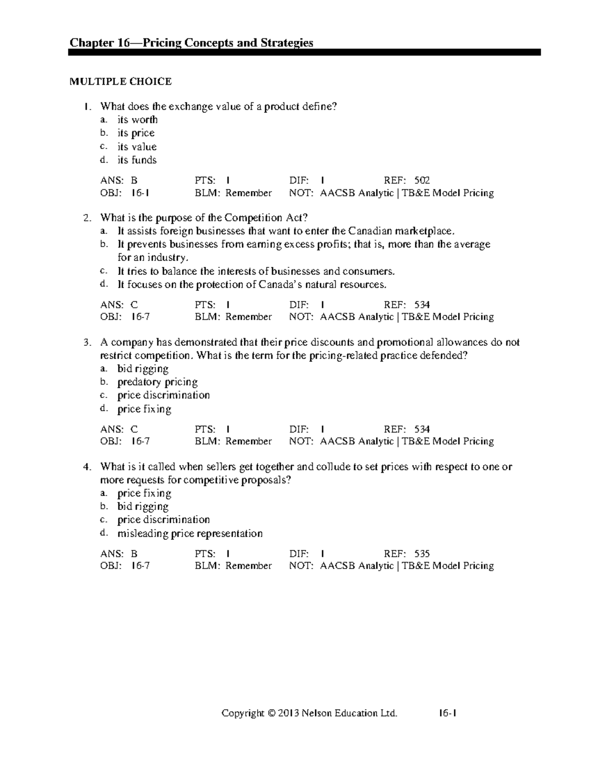 Sample/practice exam 2010, questions and answers - Chapter Concepts and ...