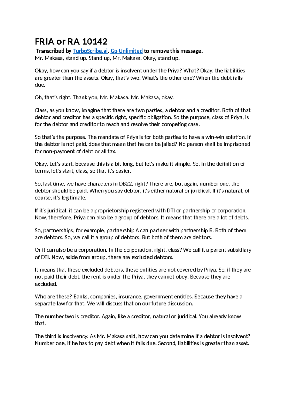 FRIA or RA 10142 - notes on fria (part 1) - FRIA or RA 10142 ...