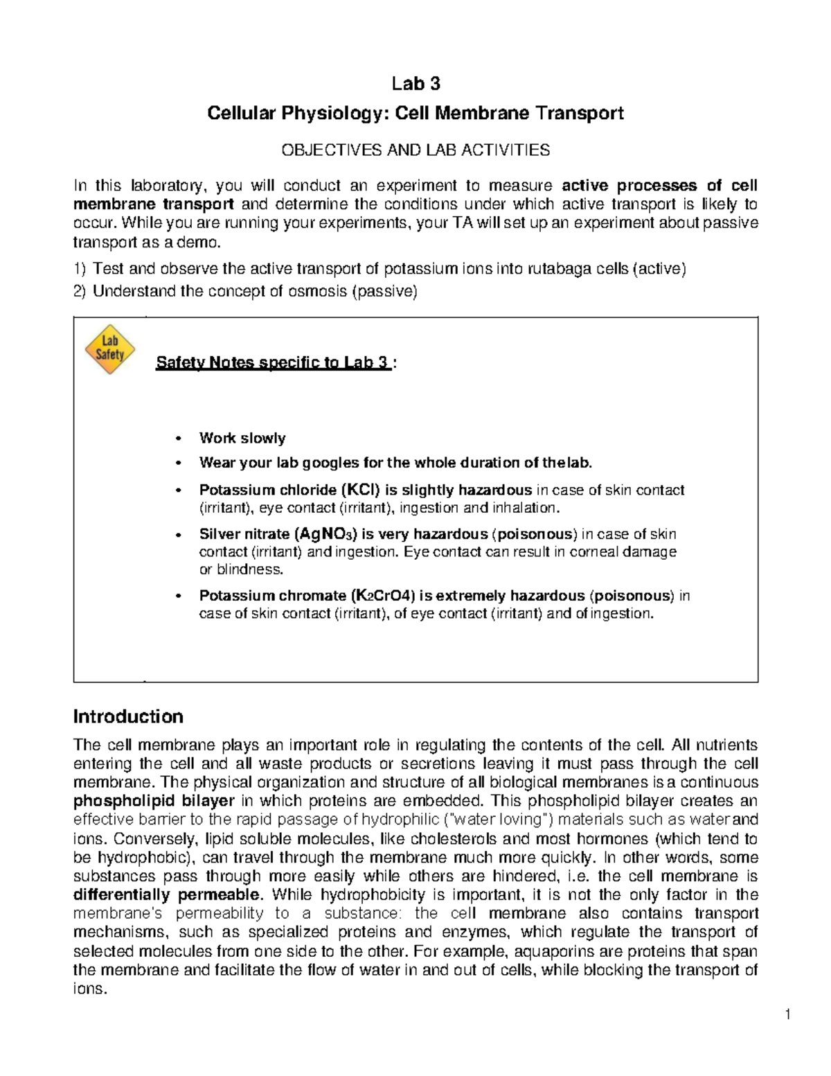 112 2024 LAB 3 - Lab 3 - Lab 3 Cellular Physiology: Cell Membrane ...