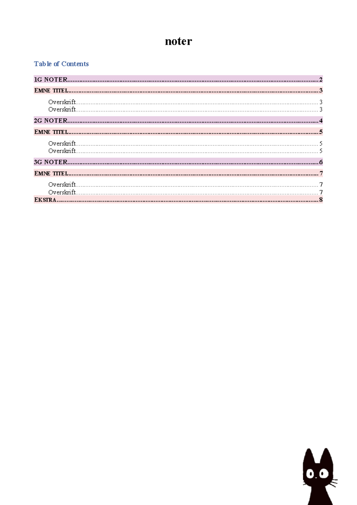 Skabelon til noter - noter 1G - Studocu