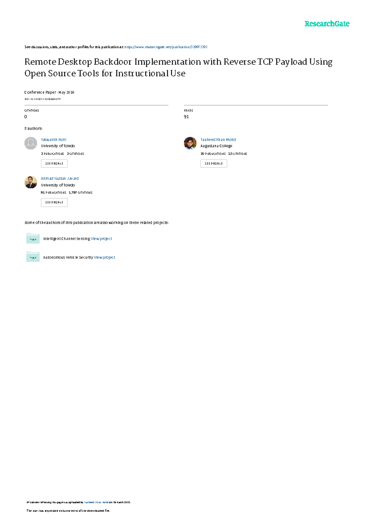 Remote Desktop Backdoor Implementation See Discussions Stats And Author Profiles For This