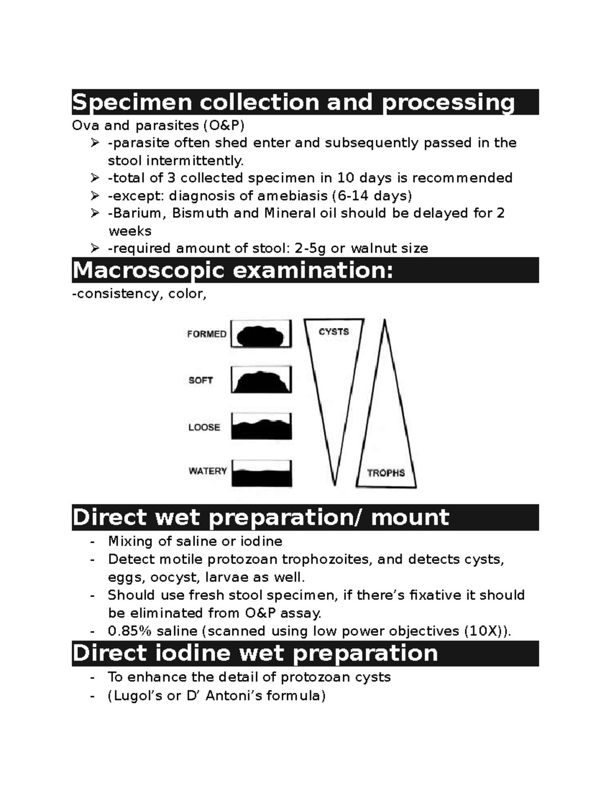 Specimen collection and processing - -total of 3 collected specimen in ...