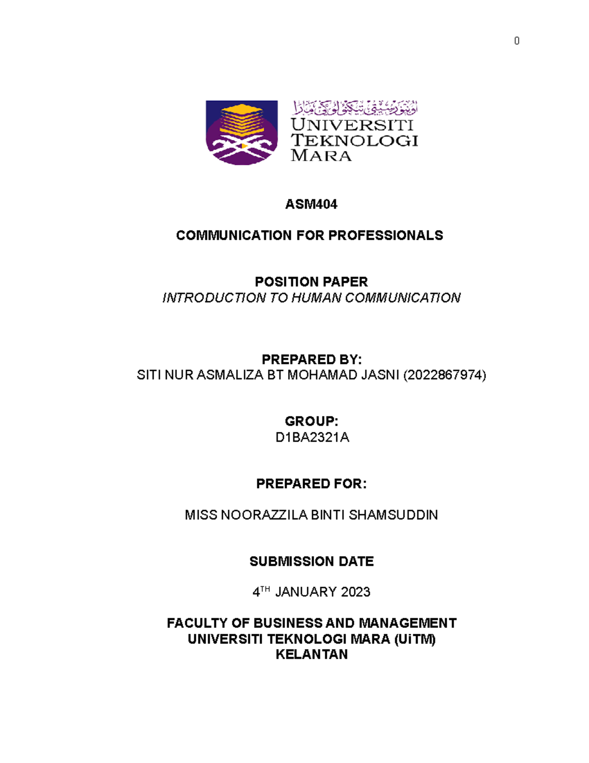 Position Paper ASM404 - goodluck - ASM COMMUNICATION FOR PROFESSIONALS ...