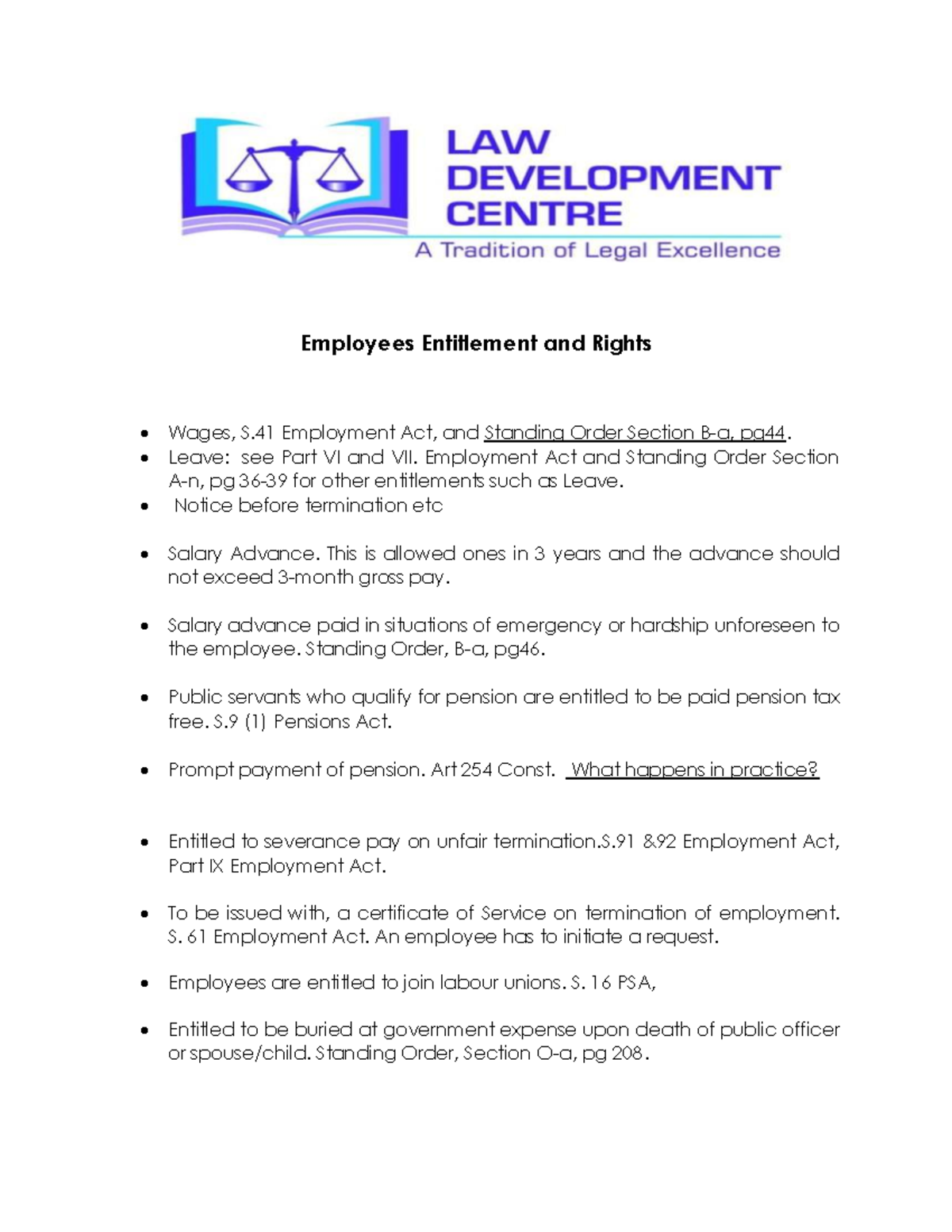 Employee's benefits, entitlements and rights in public the Public ...
