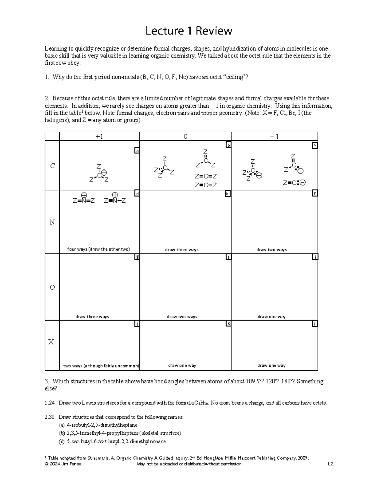 LR1 - Lecture Review - Lecture 1 Review 1 Table adapted from Straumanis ...