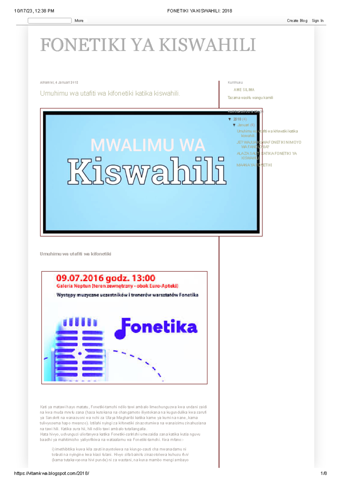Fonetiki YA Kiswahili 2018 - FONETIKI YA KISWAHILIFONETIKI YA KISWAHILI ...