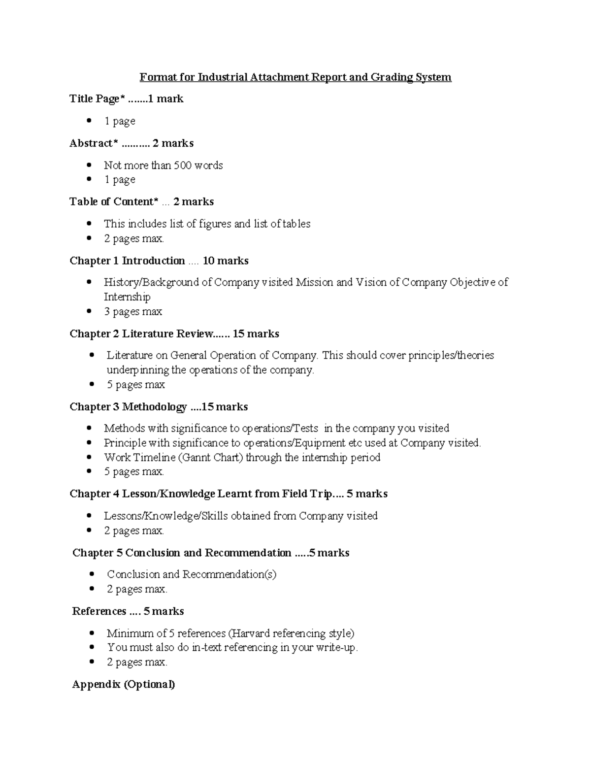 Internship Report AND Power Point Presentation Format - Format for Industrial Attachment Report ...