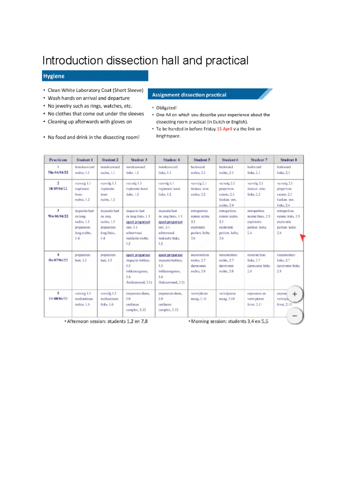 Introduction dissection hall and practical - Before studying organ ...