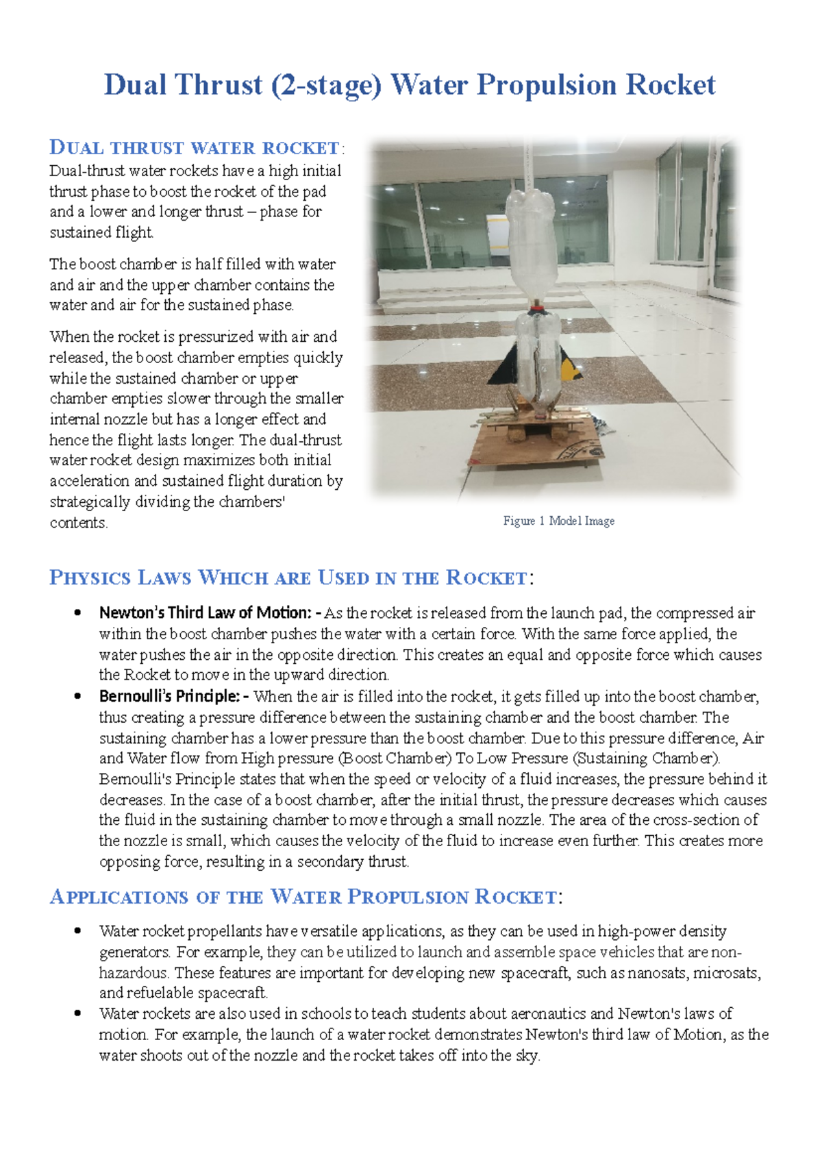 Dual Thrust final - Dual Thrust (2-stage) Water Propulsion Rocket DUAL ...