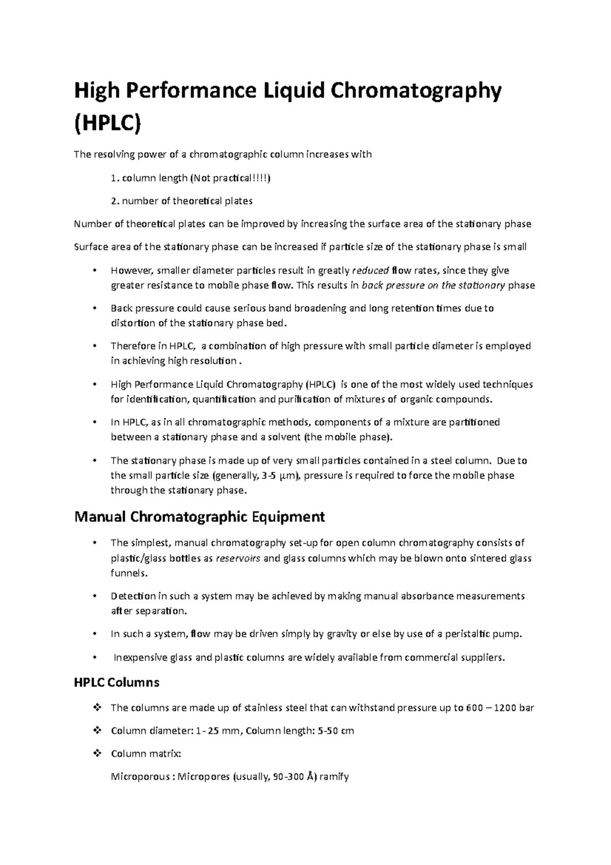High Performance Liquid Chromatography - High Performance Liquid ...