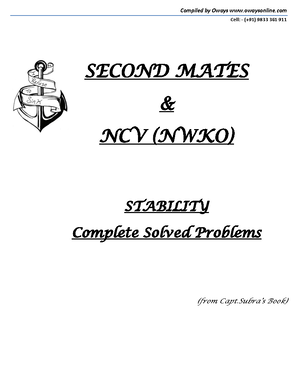 Trim Type A - Solved Capt - TRIM PROBLEMS TYPE A SUBRAMANIAM BOOK 5 CHAPTER 26 Trimming Moment ...