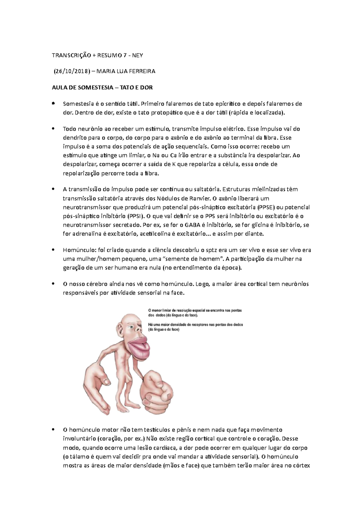 Resumo + Transcrição 7 - RESUMO 7 NEY MARIA LUA FERREIRA AULA DE ...