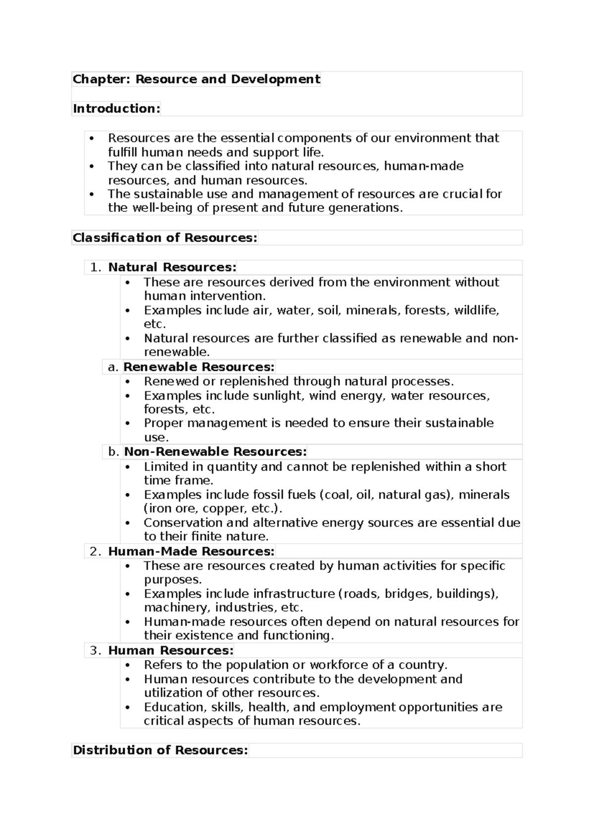 Resources and development - Chapter: Resource and Development ...