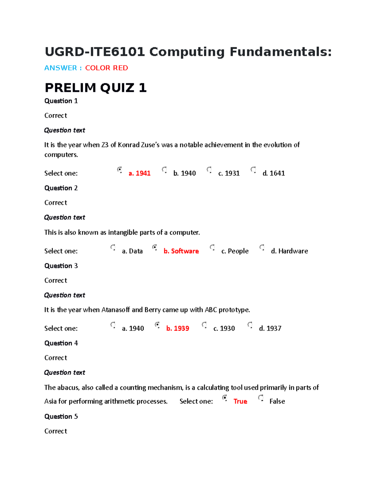 UGRD-ITE6101 Computing Fundamentals Answer - UGRD-ITE6101 Computing ...