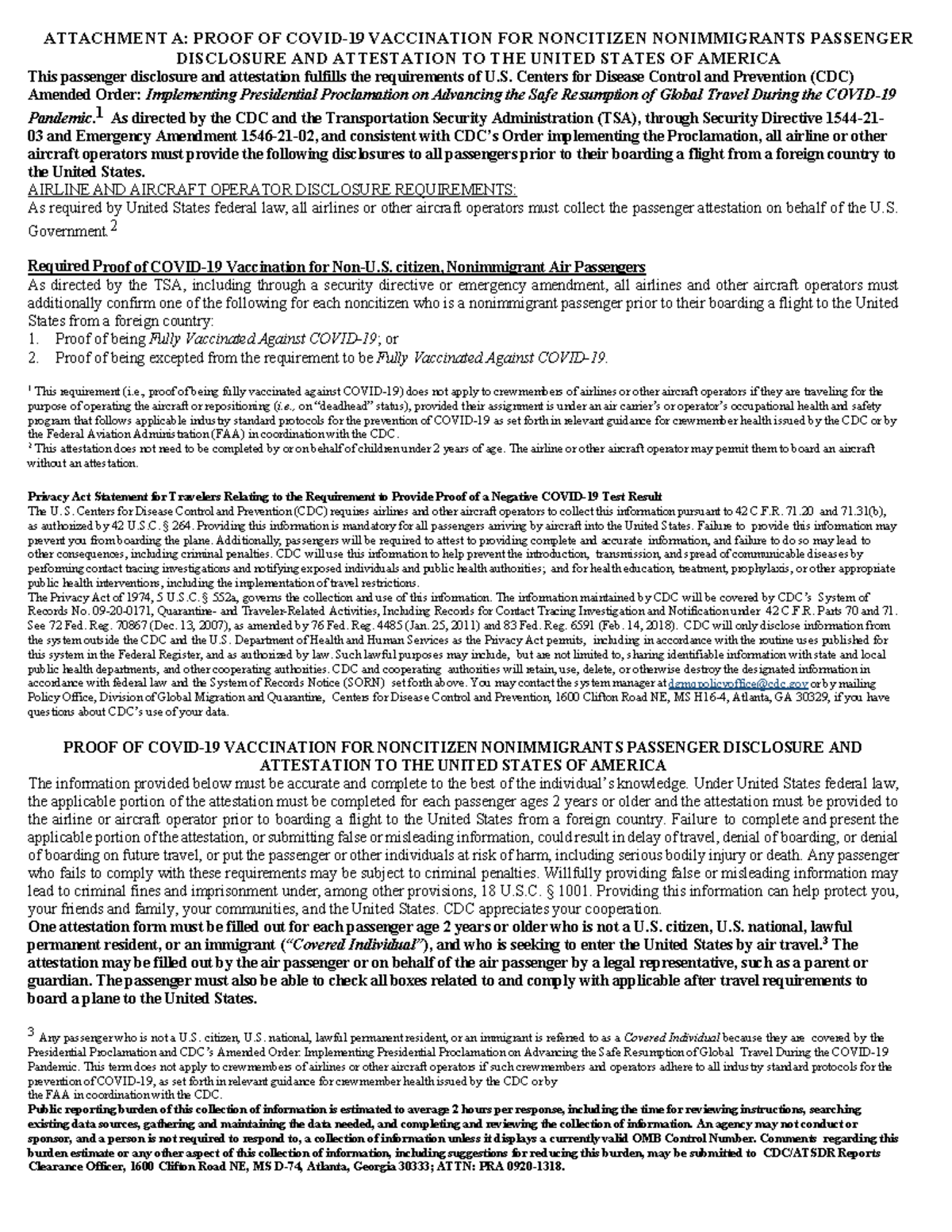 Health Attestation Form June2022 English - ATTACHMENT A: PROOF OF COVID ...