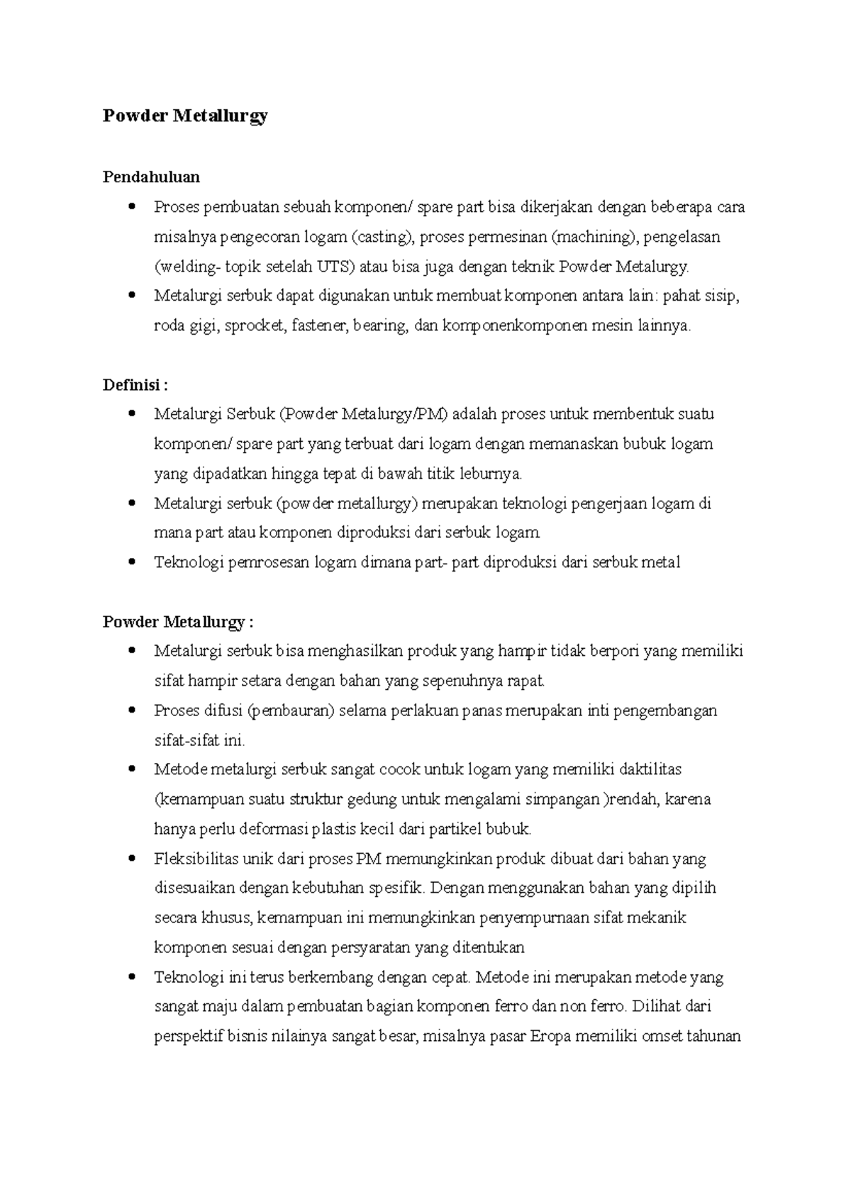 Powder Metallurgy - Metalurgi serbuk dapat digunakan untuk membuat ...