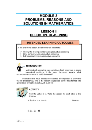 Module 2 (lesson 1) - Mathematics in a modern world - MODULE 2 ...