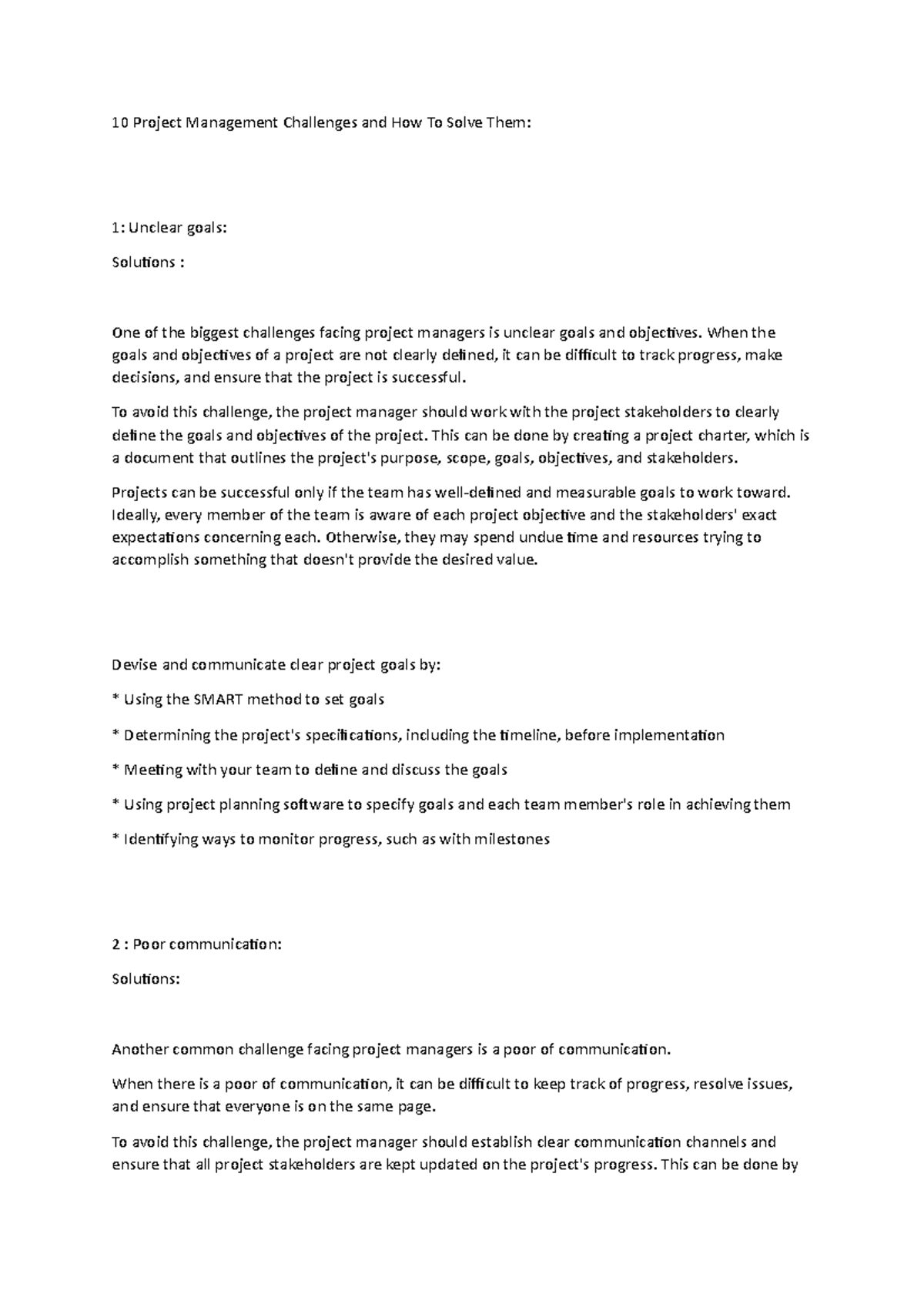 Assignments projects - For practical - 10 Project Management Challenges ...